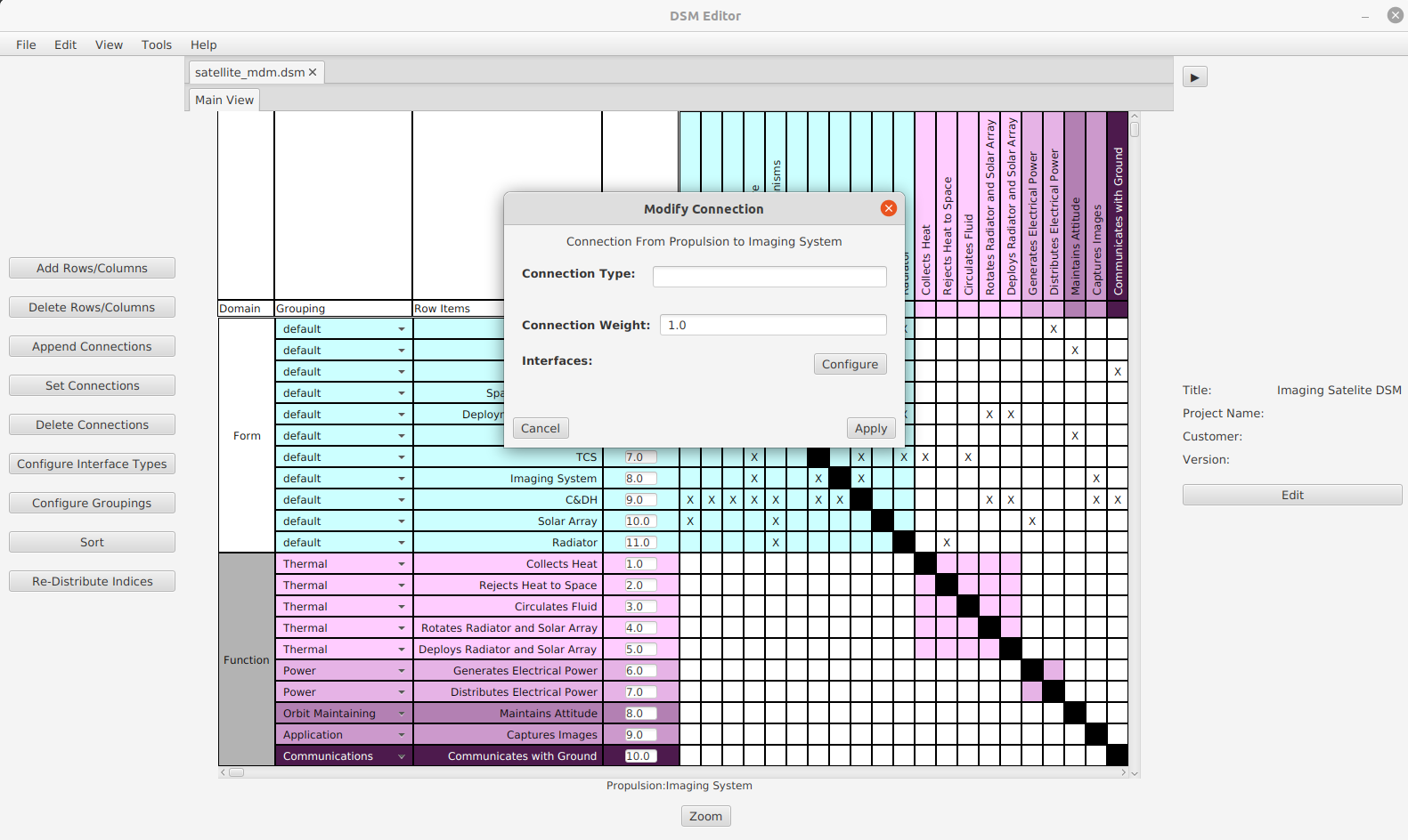 DSMEditor – The Design Structure Matrix (DSM)